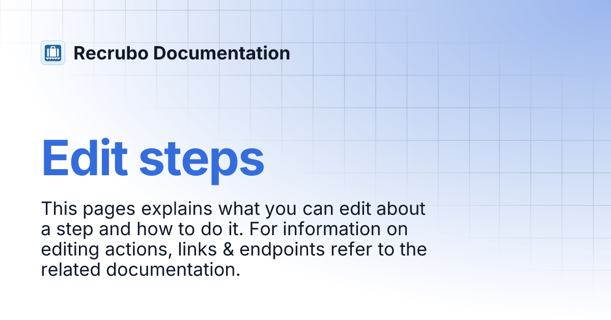 Edit steps | Recrubo Documentation